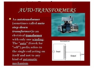 Auto Transformers in Electrical Machines | PPTX
