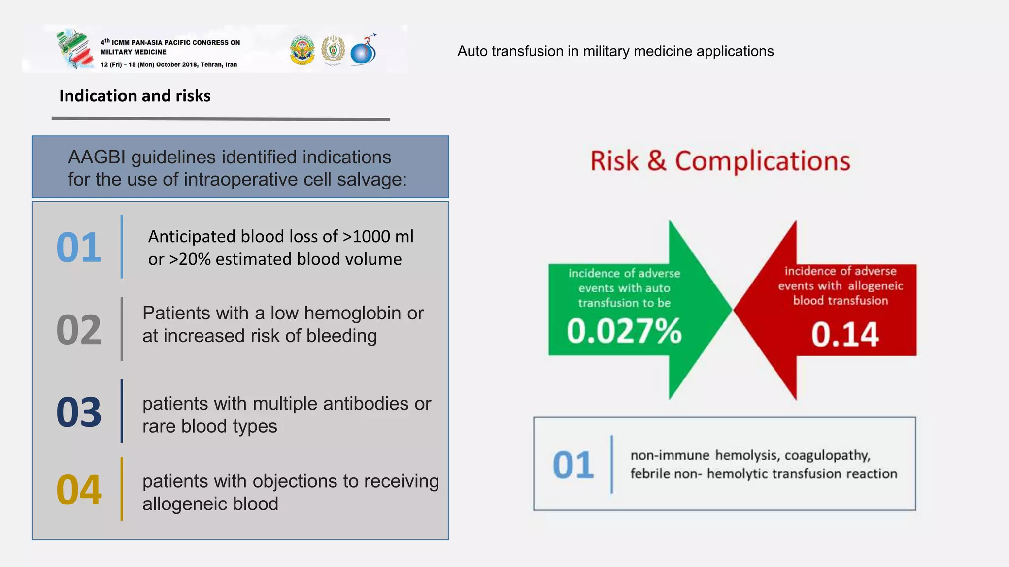 Auto transfusion in military medicine applications | PPTX