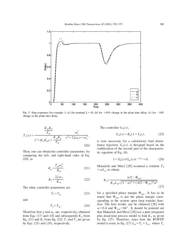 Autotuning Of A New Pi Pd Smith Predictor Based On Time Domain Specif
