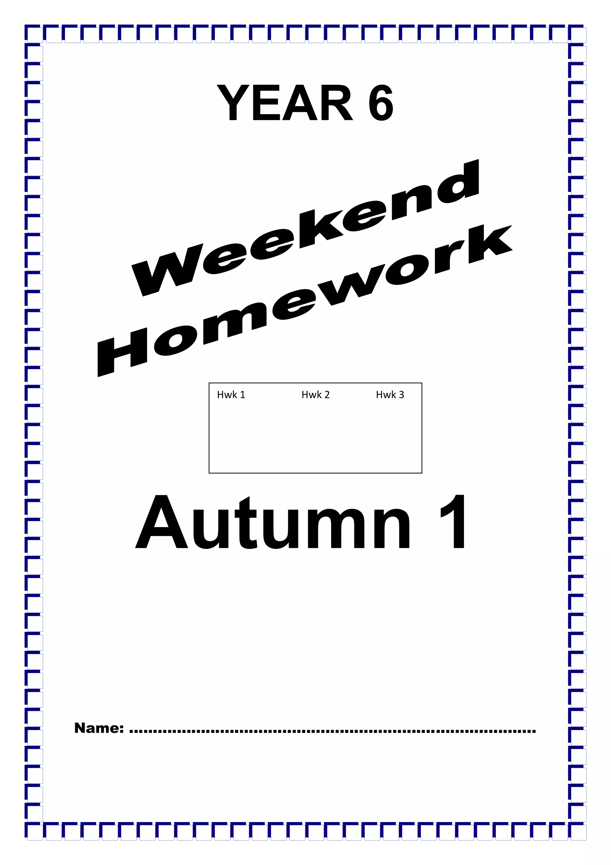 Autumn 1 homework | PDF | Homework and Study | Education