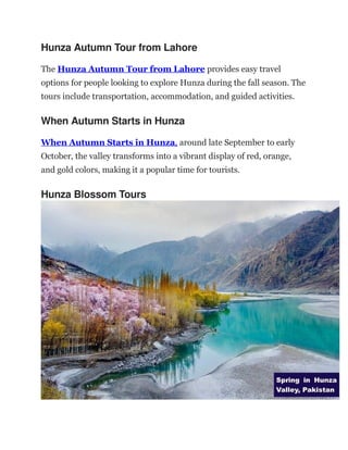 Hunza Autumn Tour, SkarduAutumn Tour, Pakistan Autumn Tour | PDF | Free ...