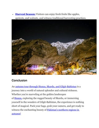 Hunza Autumn Tour. Pakistan Autumn Tour | PDF