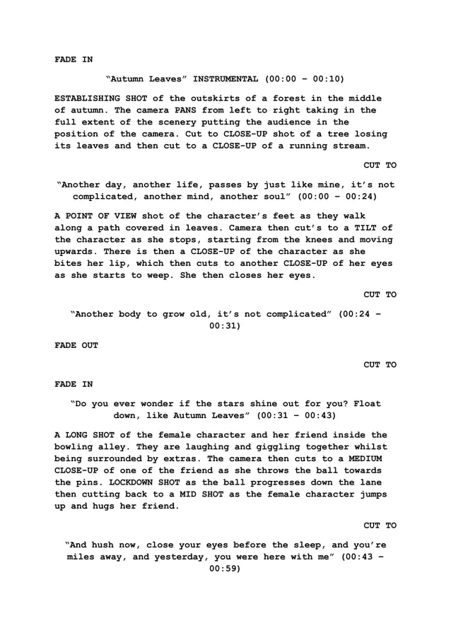 Autumn leaves script | DOCX