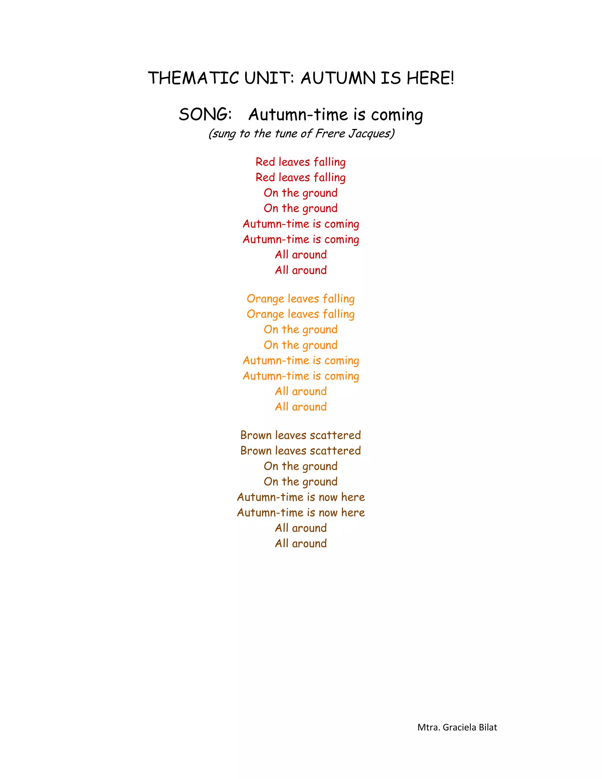 Autumn songs and poems | PDF