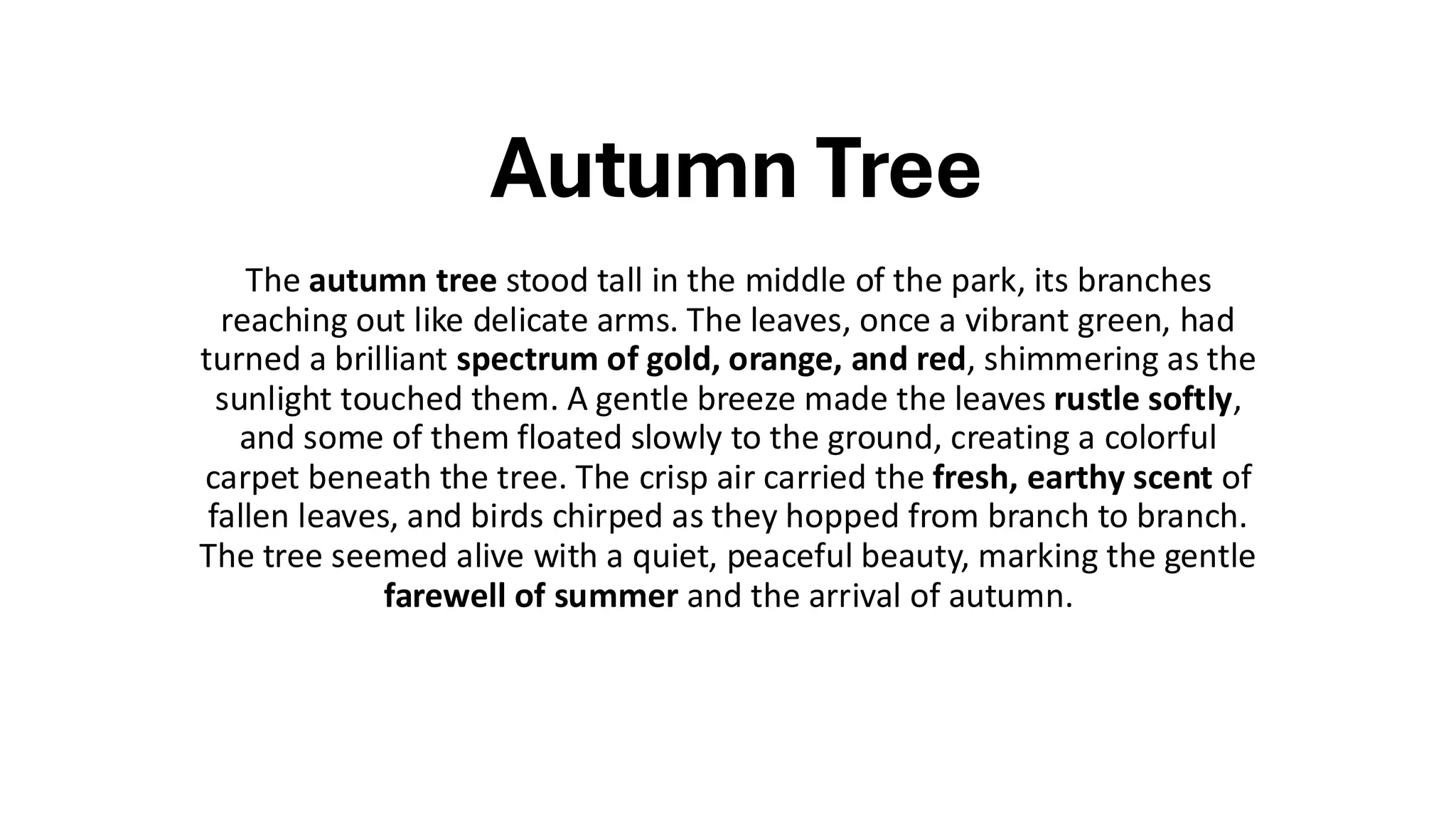 Autumn Tree Descriptive Writing.pdf.functional english | PDF