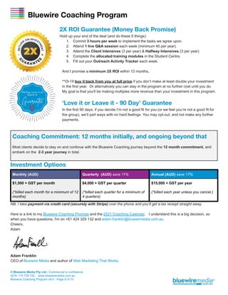 Bluewire Coaching Program 2021 | PDF