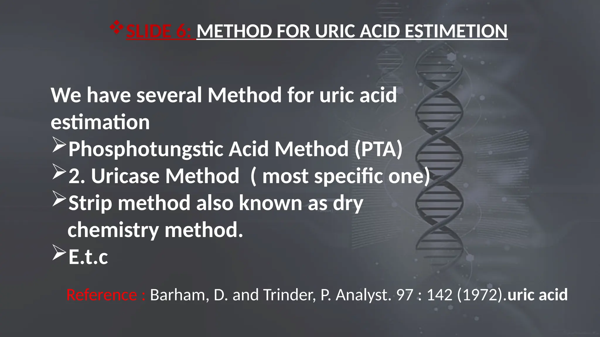 auwal yb uric acid ppt.ppt uric acid estimation and couses ...