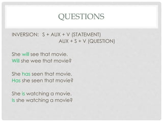 ESL AUXILIARIES & MAIN VERBS | PPT