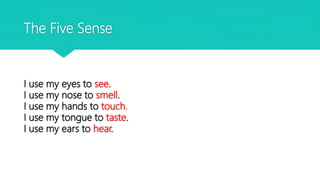 Body Parts and the Five Senses | PPTX