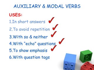 Auxiliary and modal verbs | PPT