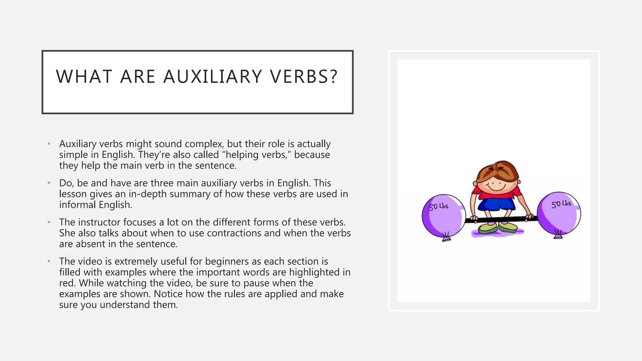 Auxiliary and phrasal verbs | PPTX