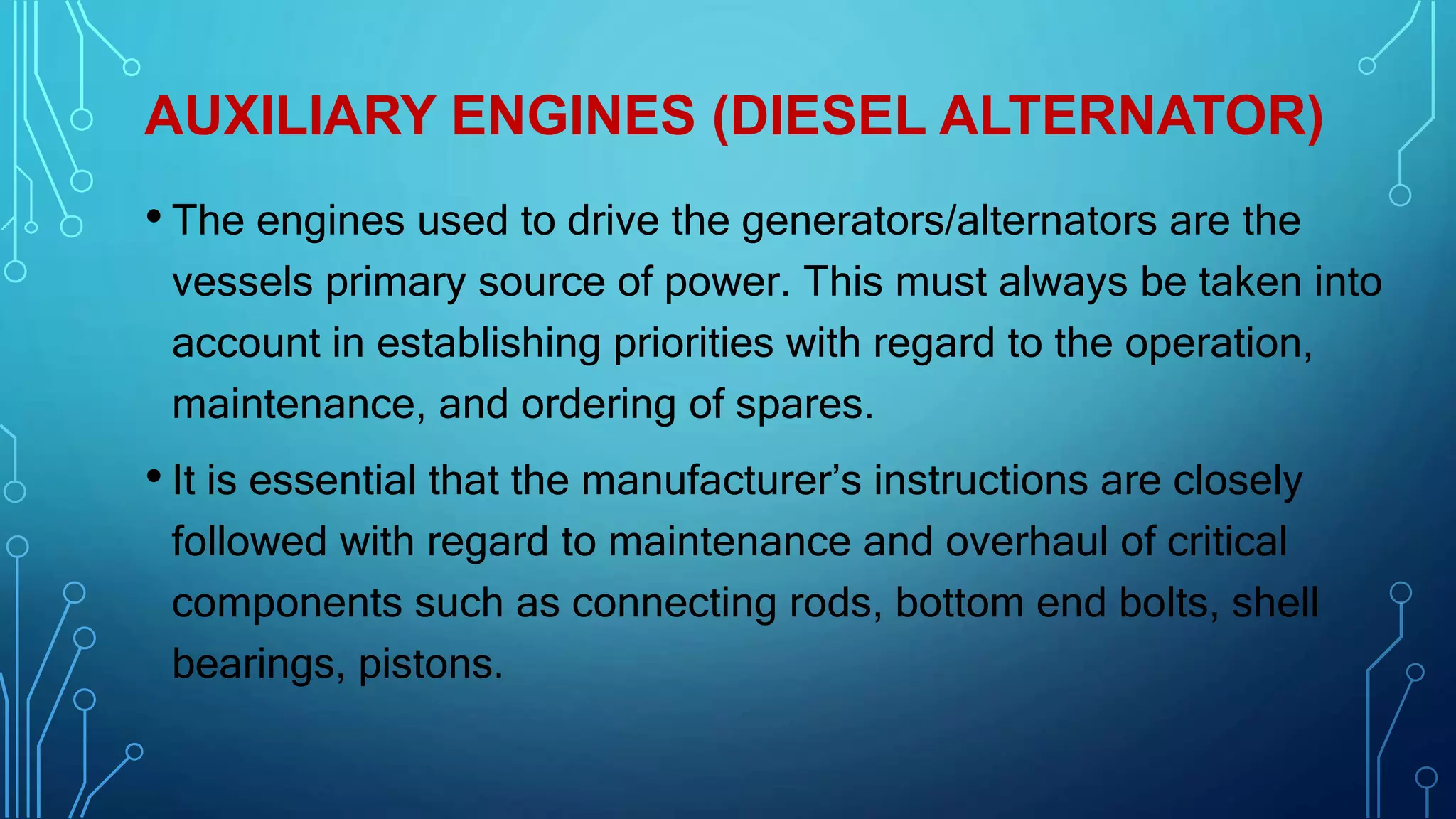 Auxiliary marine machinery systems | PPTX