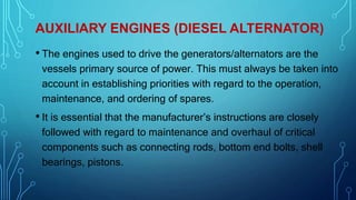 Auxiliary marine machinery systems | PPTX