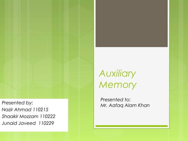 Auxiliary memory Computer Architecture and Computer Organization | PPT | Data Storage and ...