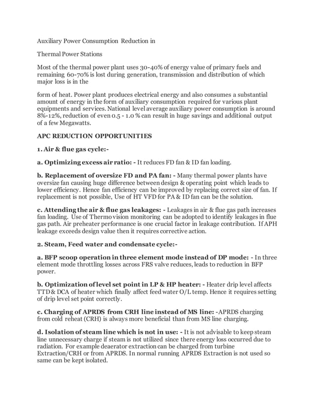 Auxiliary power consumption reduction | DOCX
