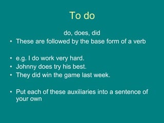 Auxiliary verbs | PPTX