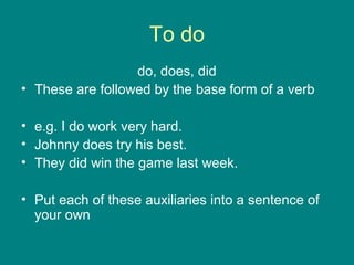 Auxiliary verbs | PPT