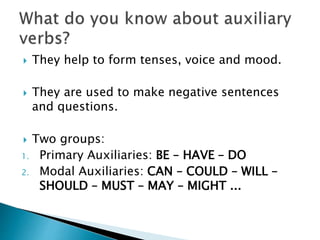 Auxiliary verbs | PPTX