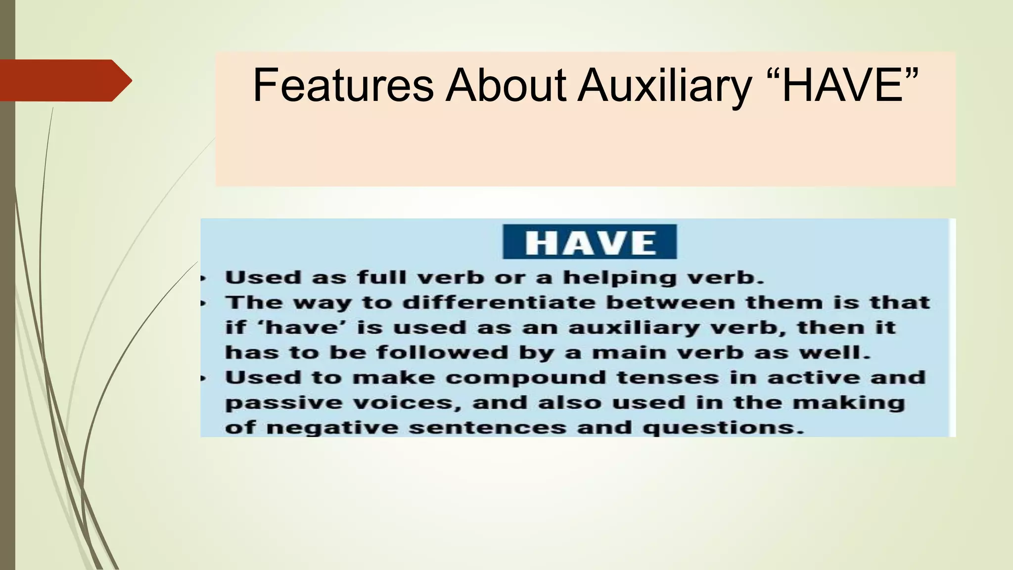 Main Auxiliary Verbs | PPTX