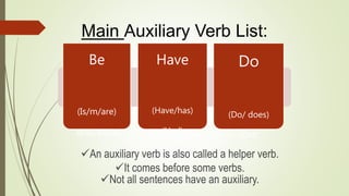 Main Auxiliary Verbs | PPTX