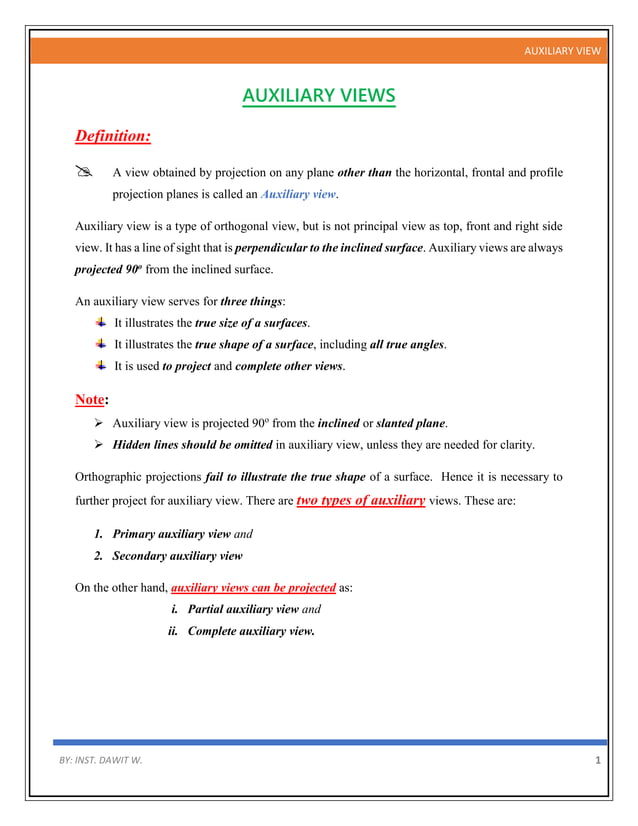 Auxiliary views | PDF | 3-D Graphics | Computer Software and Applications