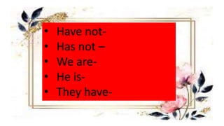 Auxillary verbs short form | PPT