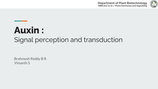 AUXIN signal perception and transduction | PPTX