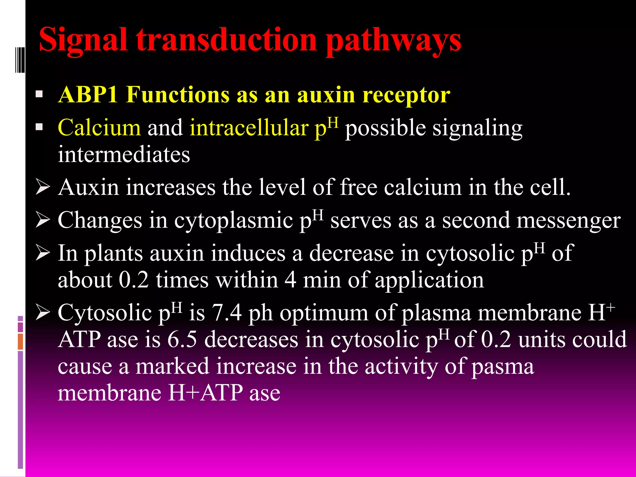 Auxin signal transduction and perception | PPTX