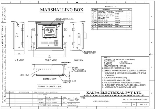 Auxillary Transformer GTP & Drawings for Substation | PDF