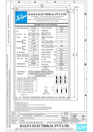 Auxillary Transformer GTP & Drawings for Substation | PDF