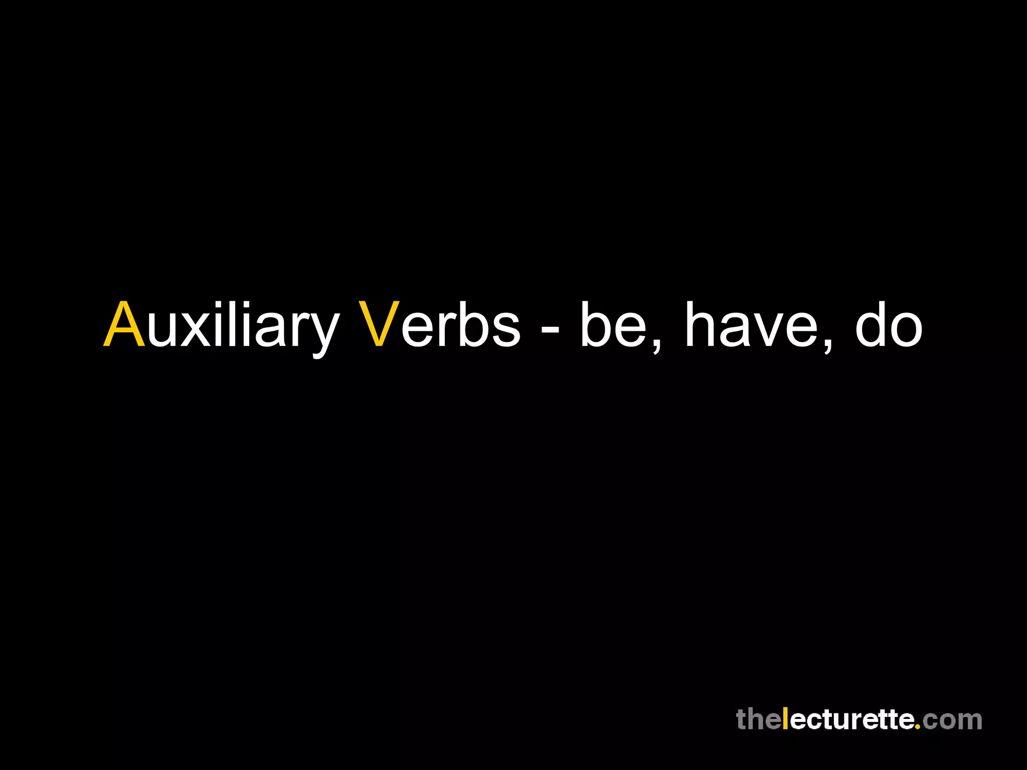 Auxiliary Verbs - be, have, do | PPT