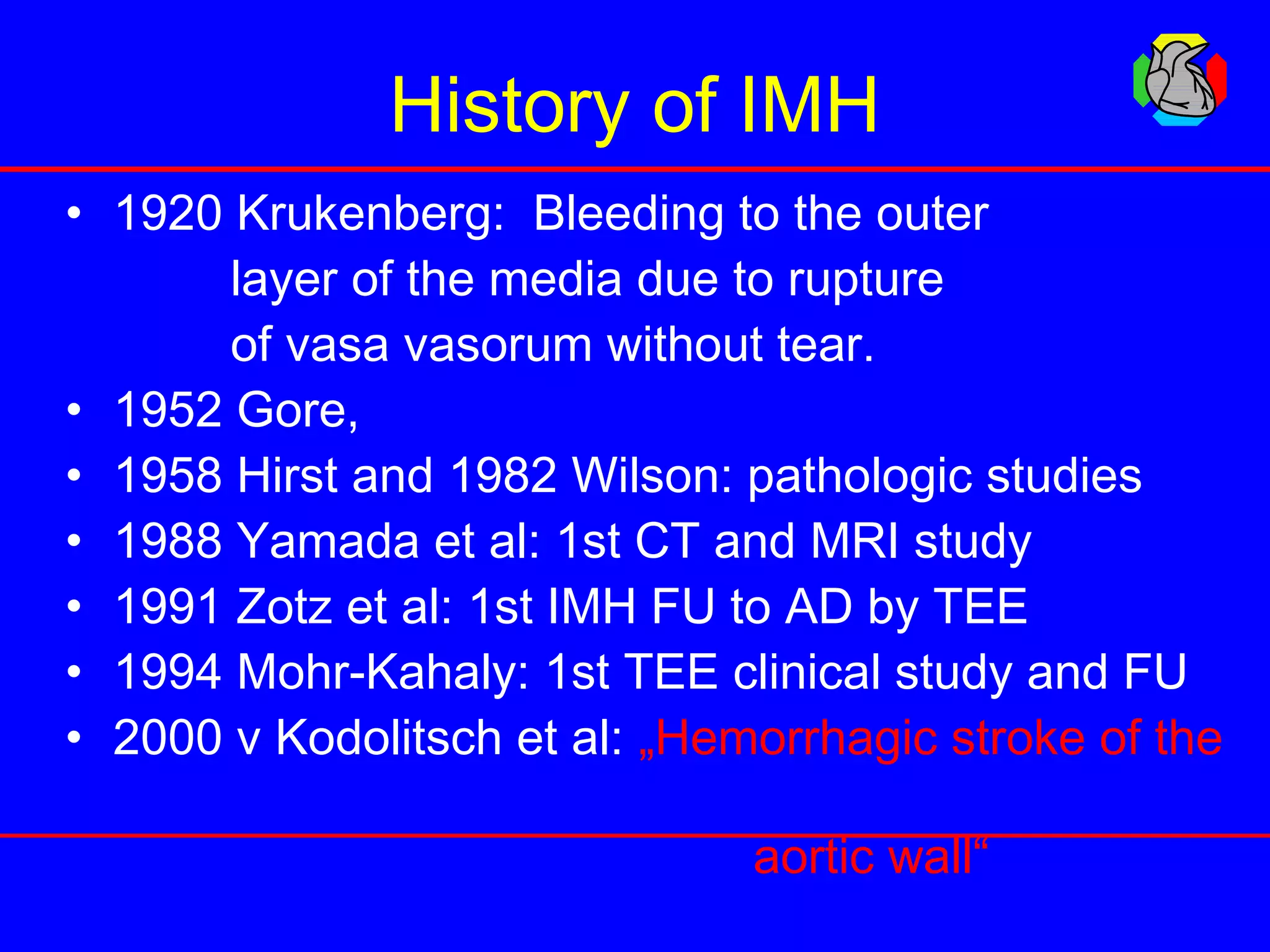 Aortic ulcer intramural hematoma aortic dissection | PPT