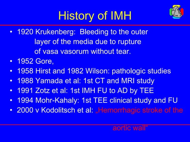 Aortic ulcer intramural hematoma aortic dissection | PPT