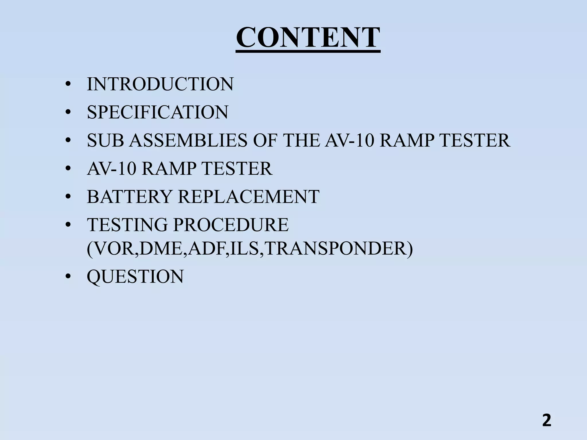 Av 10 ramp tester | PPTX