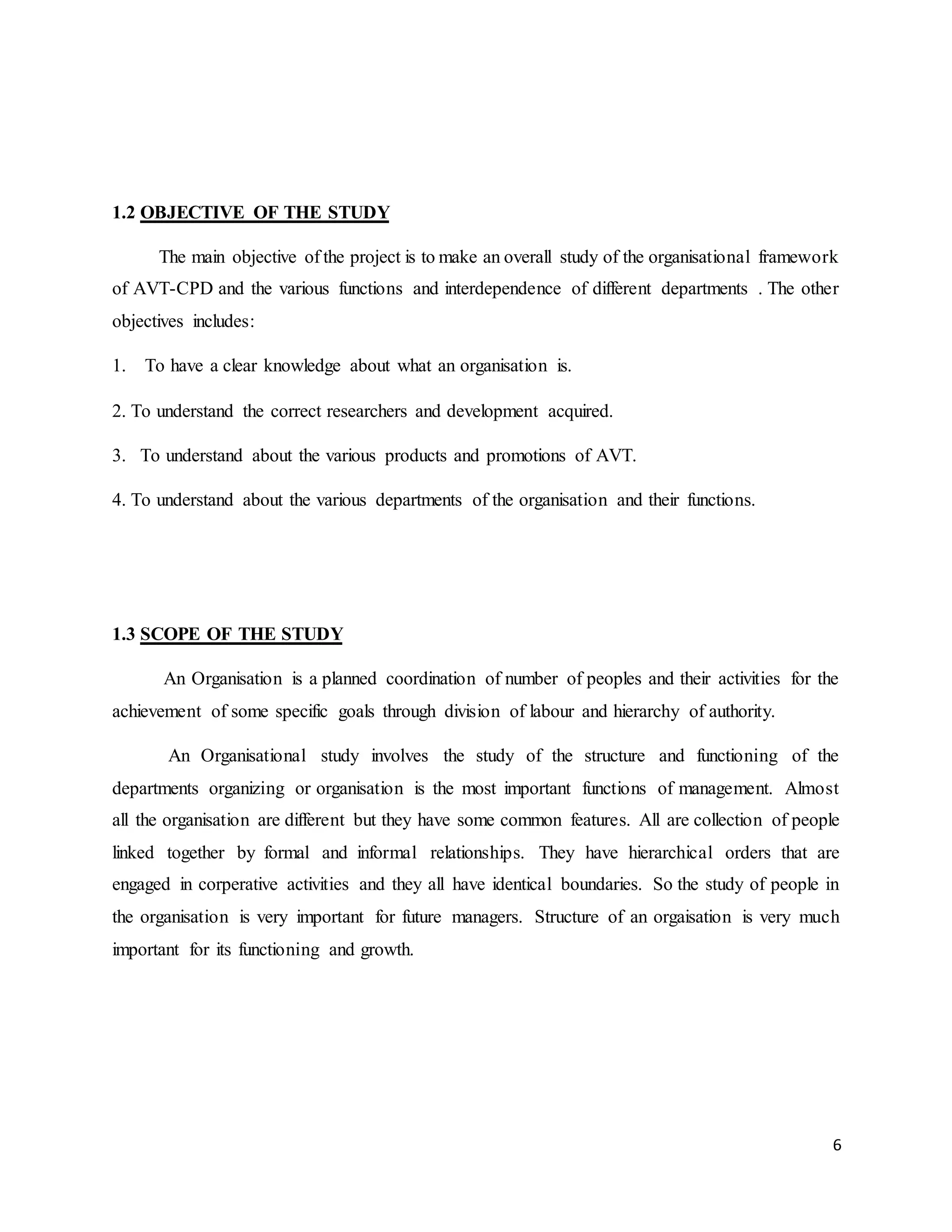 Av.thomas organisational study report | DOCX