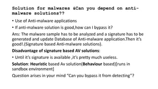 Evading & Bypassing Anti-Malware applications using metasploit | PPT