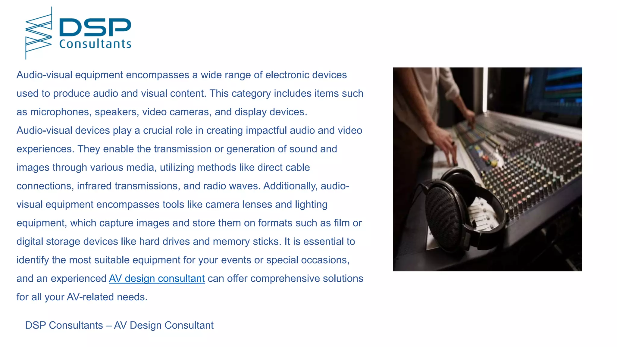 AUDIO-VISUAL EQUIPMENT | PPTX