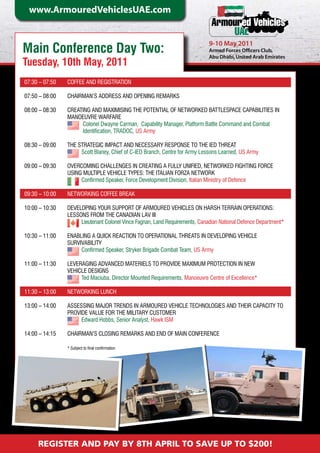 Armoured Vehicles UAE Conference Brochure | PDF