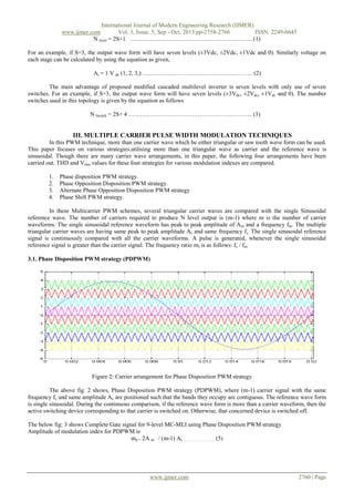 Performance Evaluation of Nine Level Modified CHB Multilevel Inverter for Various PWM Strategies ...