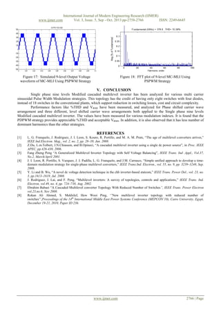 Performance Evaluation of Nine Level Modified CHB Multilevel Inverter for Various PWM Strategies ...