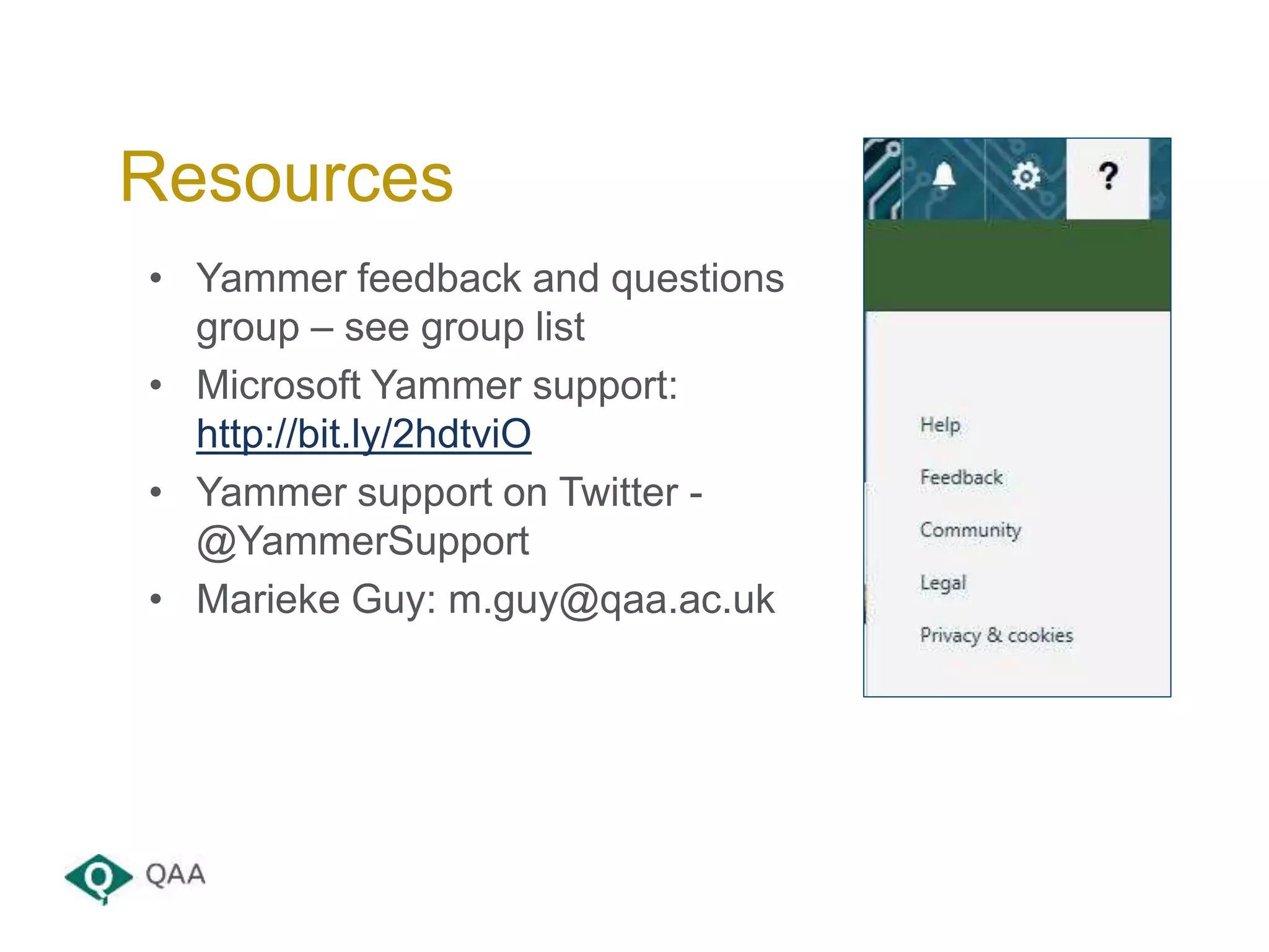 Using Yammer to communicate and collaborate | PPTX | Internet | Computing