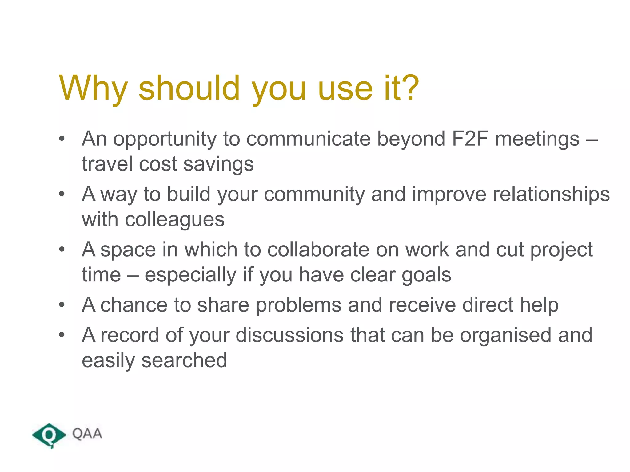 Using Yammer to communicate and collaborate | PPTX | Internet | Computing