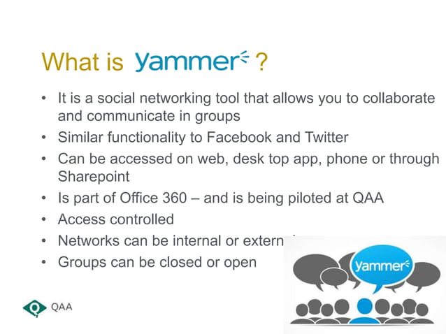 Using Yammer to communicate and collaborate | PPT