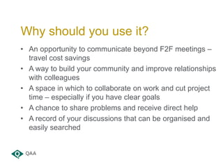 Using Yammer to communicate and collaborate | PPTX | Internet | Computing