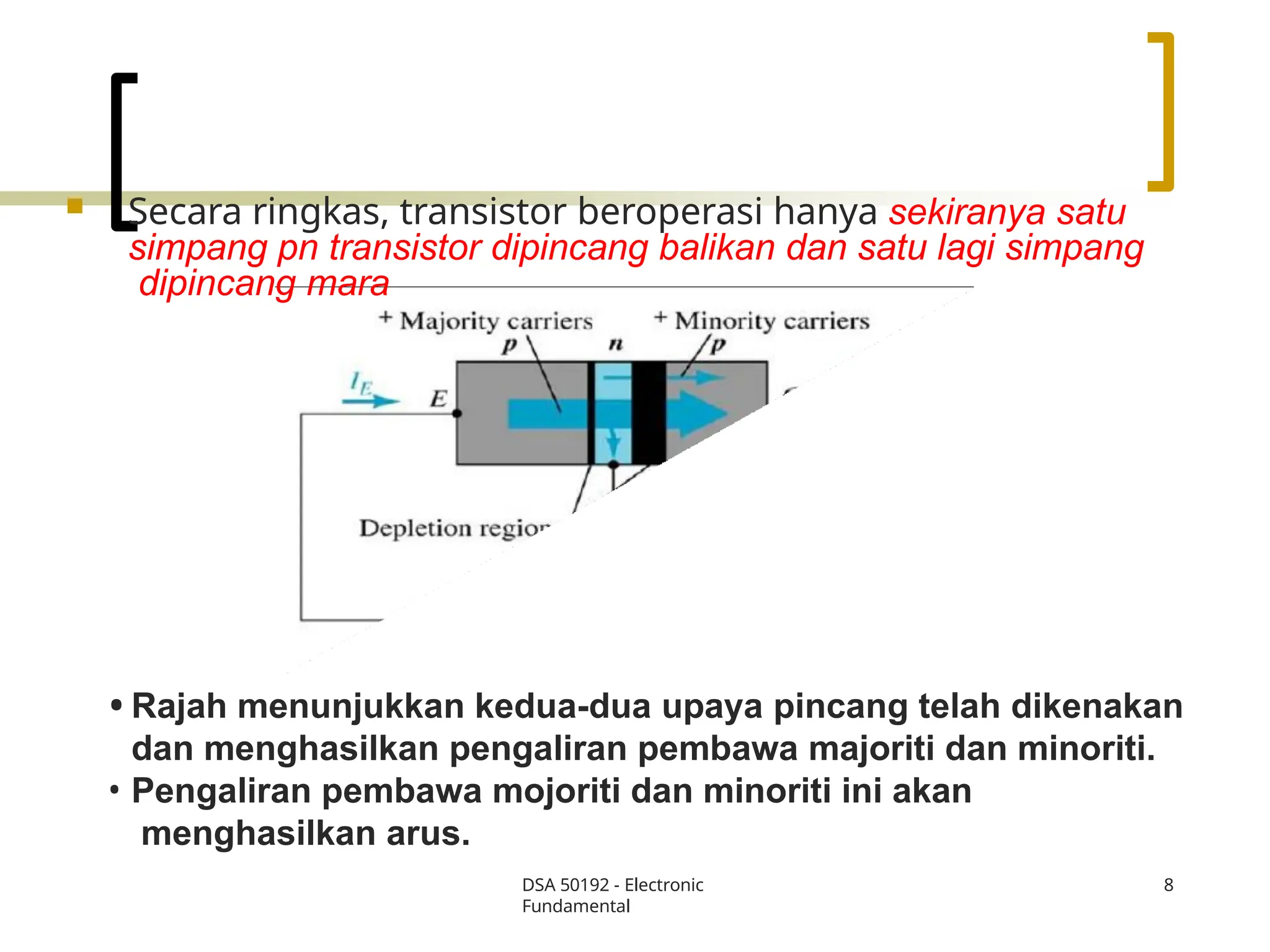 AVA02-Unit 2 DSA50192.pptx transistor elektronik | PPTX