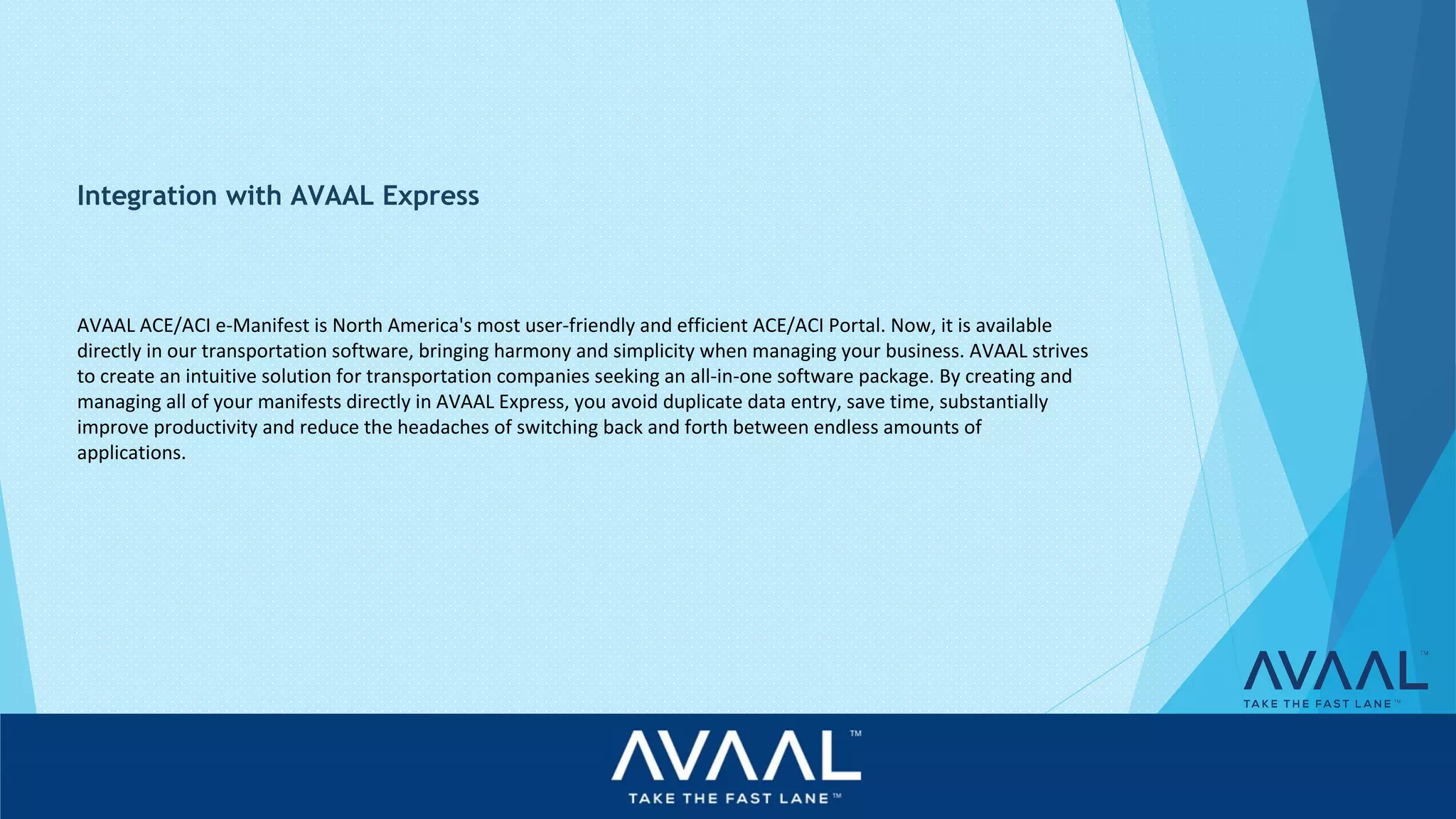 Avaal ACE / ACI e-Manifest Border Crossing Portal | PPT