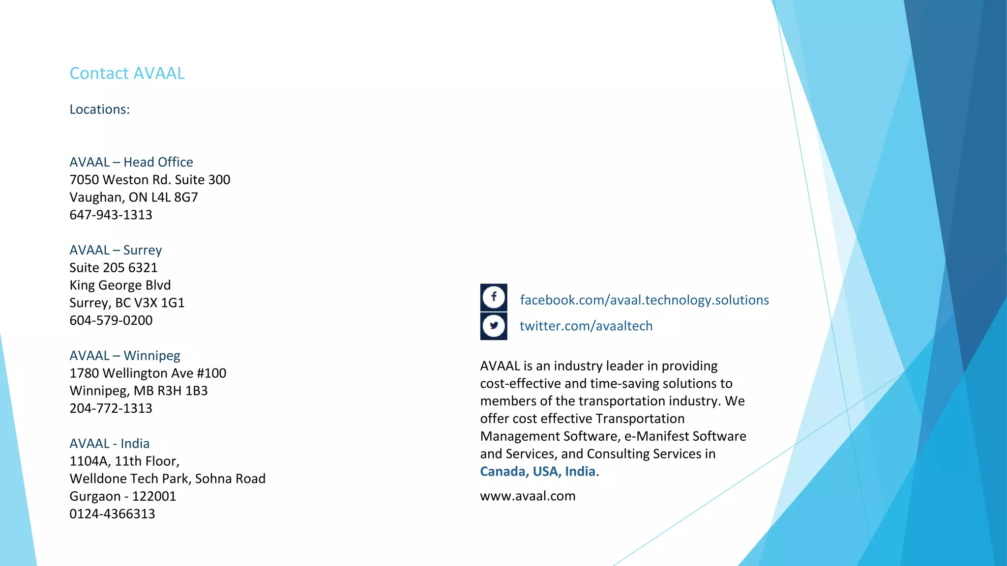 Avaal ACE / ACI e-Manifest Border Crossing Portal | PPT