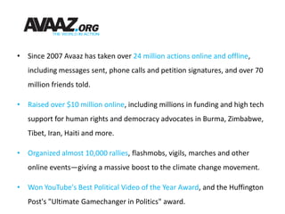 Avaaz.org Overview | PPTX