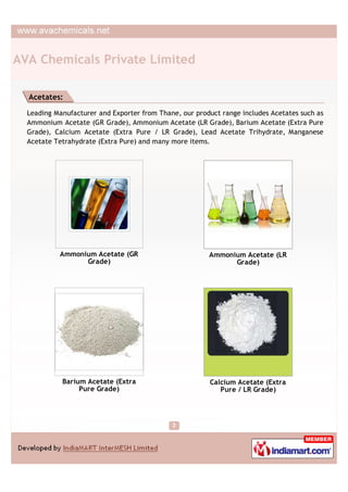 Ava Chemicals Private Limited, Thane, Acetates | PDF | Chemistry | Science