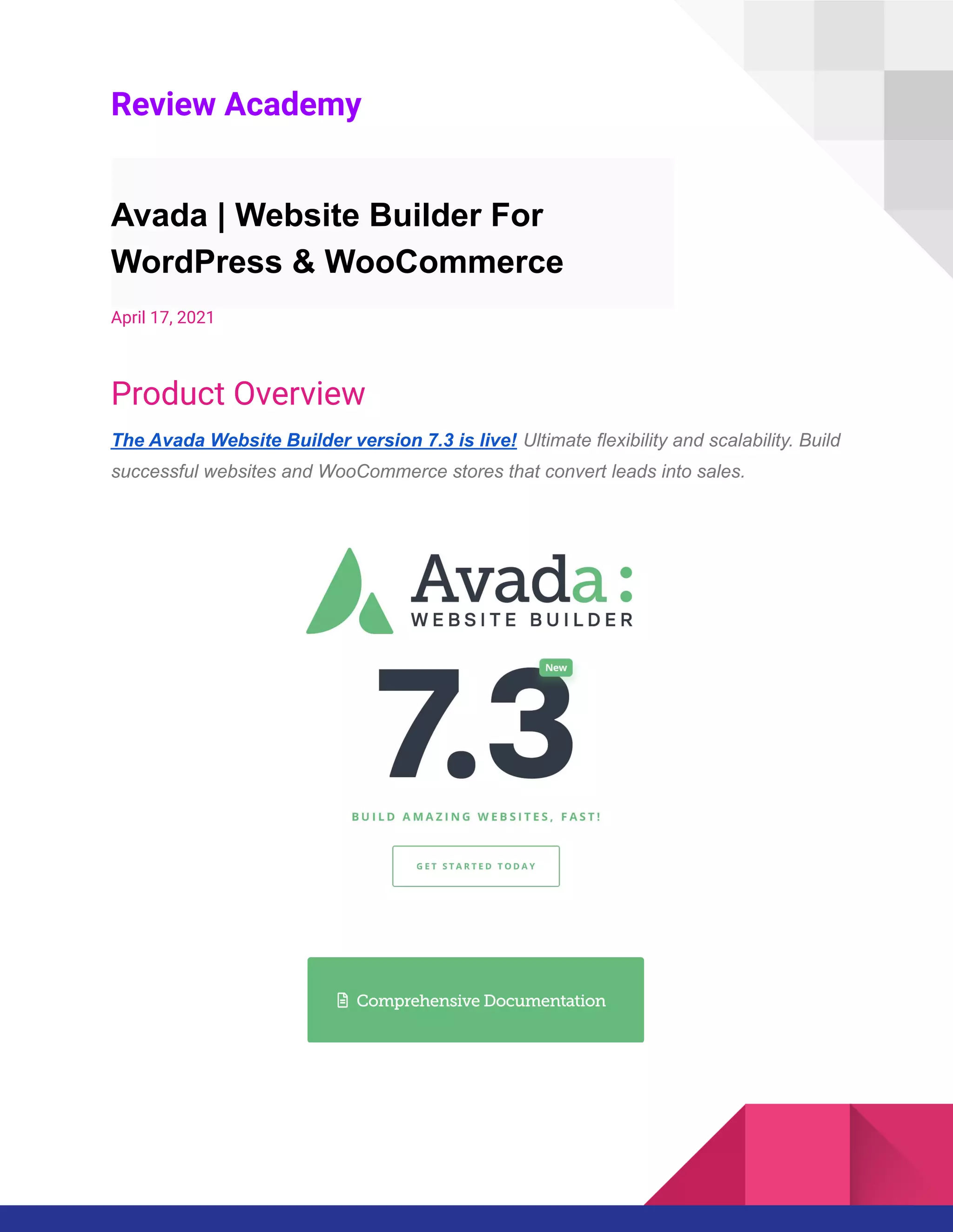Avada Brochure and Reviewing | PDF